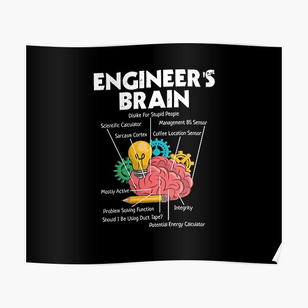 "Engineer's Brain Funny Engineering Repair Process" Poster by kdiamond1 ...