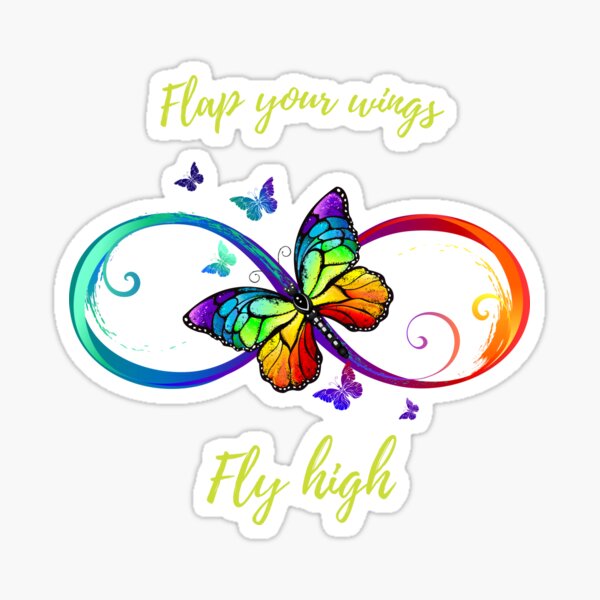 "Flap your wings, fly high." Sticker by alibbrito | Redbubble