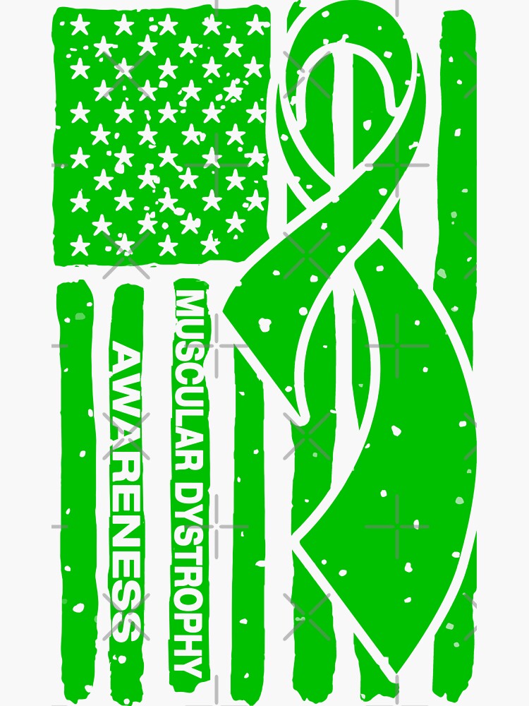 "Muscular Dystrophy Awareness Ribbon American Flag" Sticker for Sale by ...