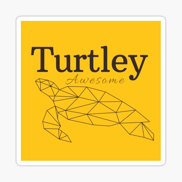 "turtley awesome " Sticker by rawan-2021 | Redbubble