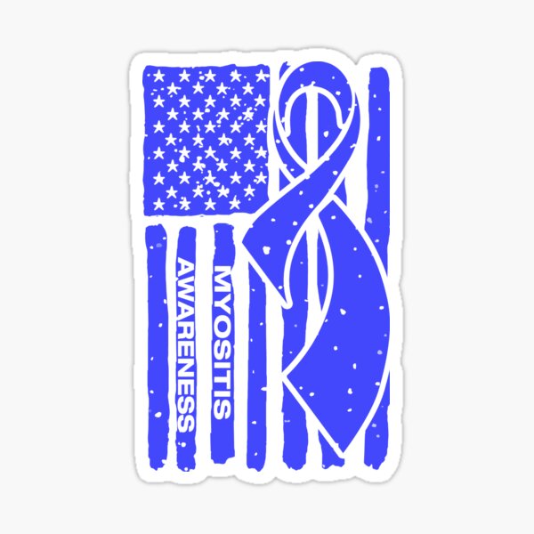 "Myositis Awareness Ribbon American Flag" Sticker for Sale by Tadmab ...