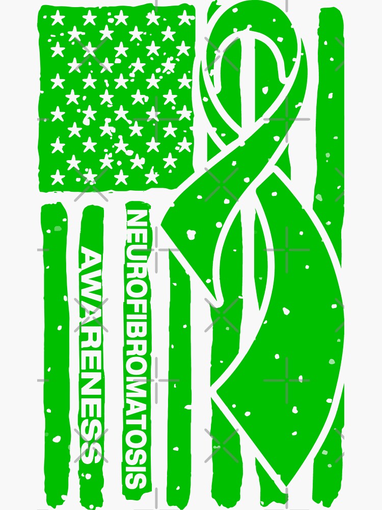 "Neurofibromatosis Awareness Ribbon American Flag" Sticker for Sale by ...