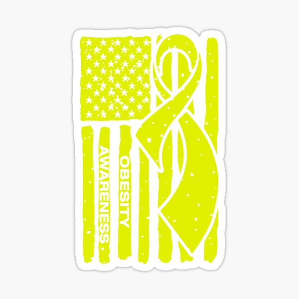 "Obesity Awareness Ribbon American Flag" Sticker for Sale by Tadmab ...
