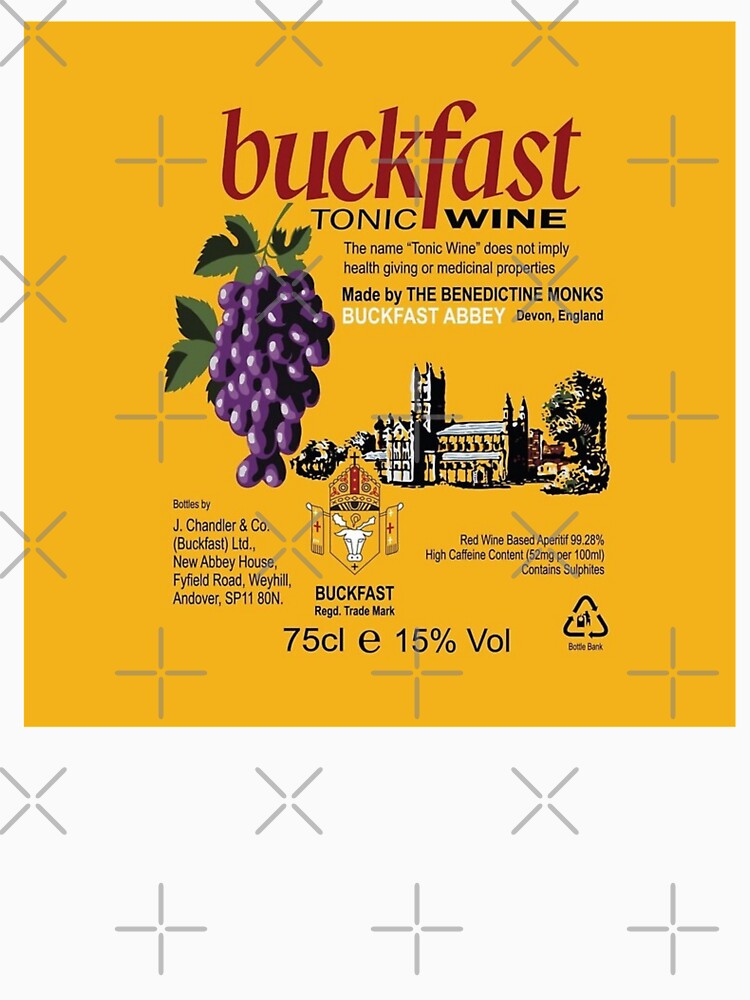 "Buckfast Tonic Wine Description Label" T-shirt for Sale by blackasf ...