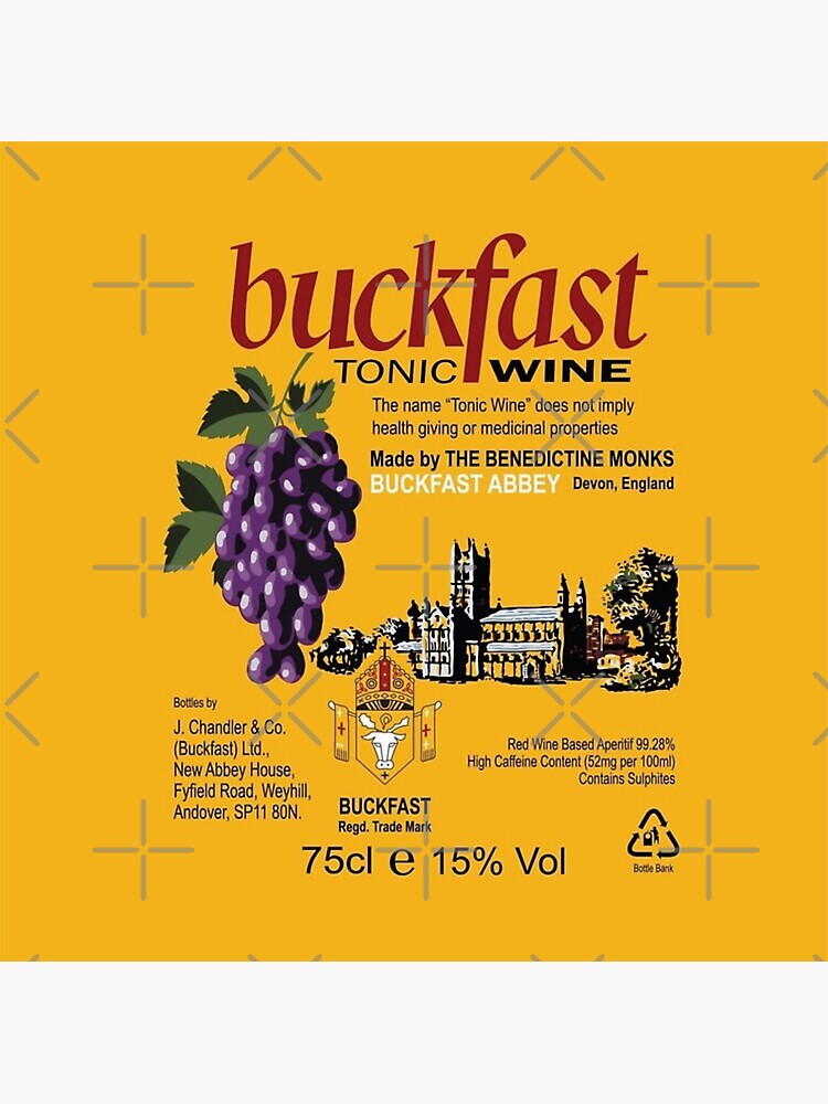 "Buckfast Tonic Wine Description Label" Sticker by blackasf | Redbubble