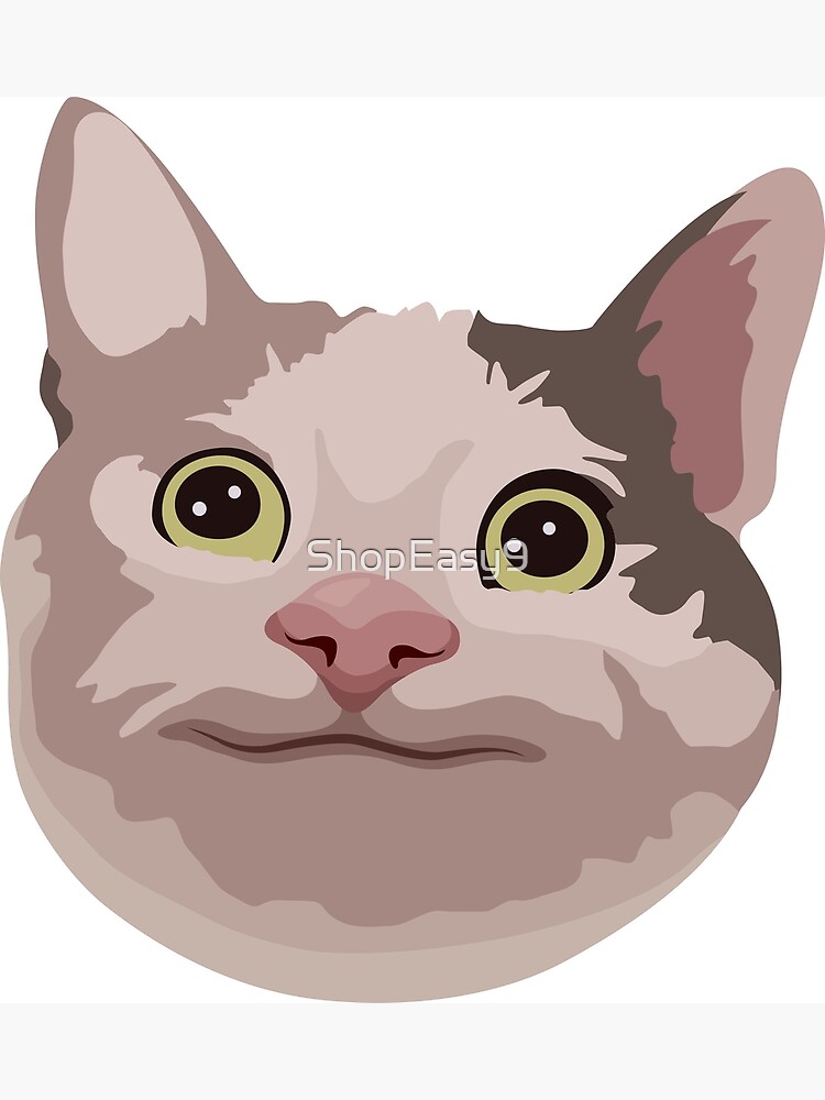 Polite Cat Meme Portrait Illustration Premium Matte Vertical Poster