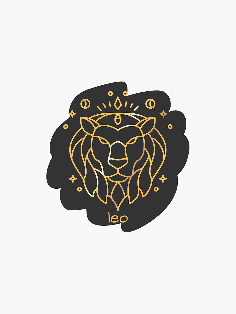 "Leo black and gold sticker " Sticker by danikiblin | Redbubble