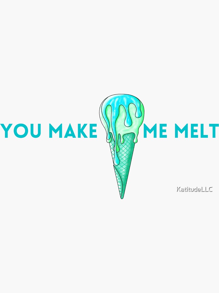 "Melted Ice Cream Sticker TEAL" Sticker for Sale by KatitudeLLC | Redbubble