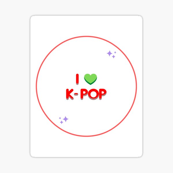 "I LOVE K-POP" Sticker by Ventree | Redbubble