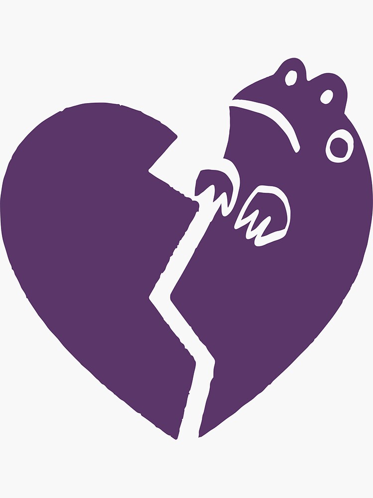 Pegatina «(corazón morado) romper el logo de la rana» de ...