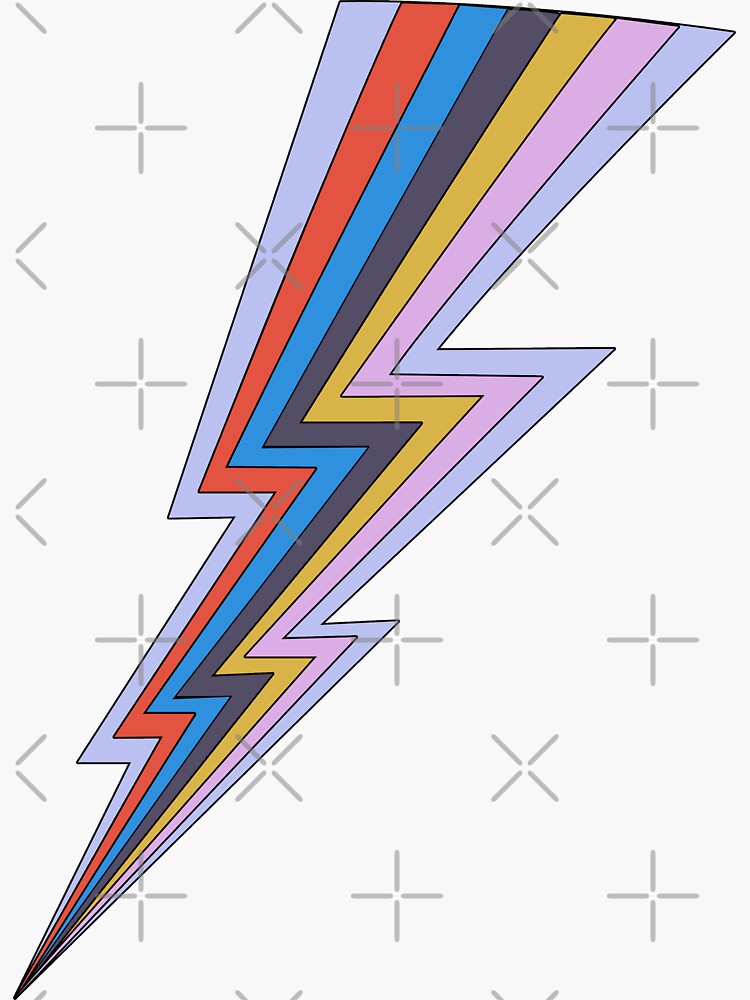 Pegatina «Rainbow Lightning Bolt» de Sevencross | Redbubble
