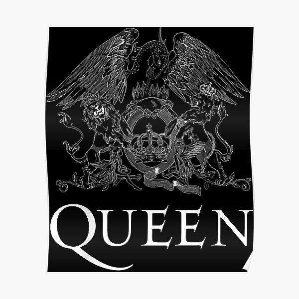 "Queen Official Classic Crest Logo White" Poster for Sale by ...