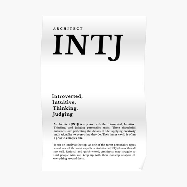 "intj - mbti" Poster for Sale by verticalley | Redbubble