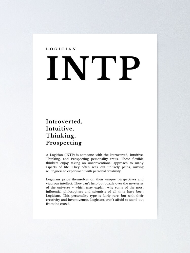 "intp - mbti" Poster for Sale by verticalley | Redbubble
