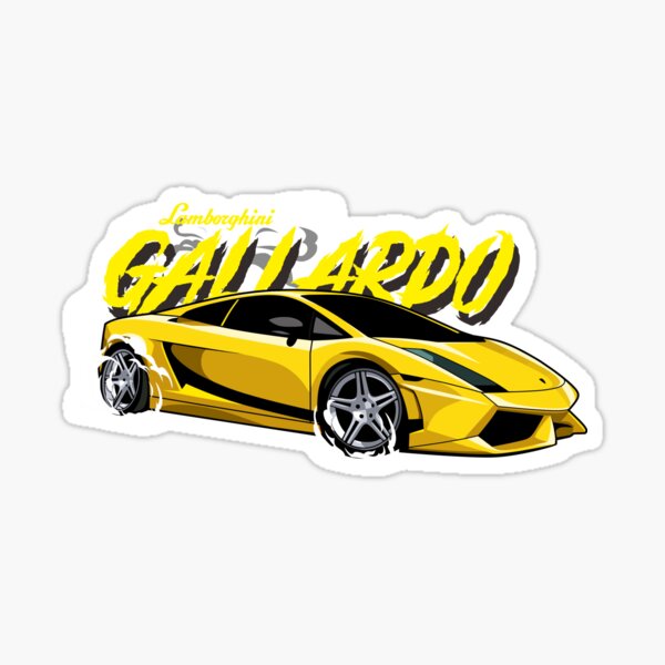 "Lamborghini Aventador Gallardo Racing Yellow " Sticker for Sale by ...
