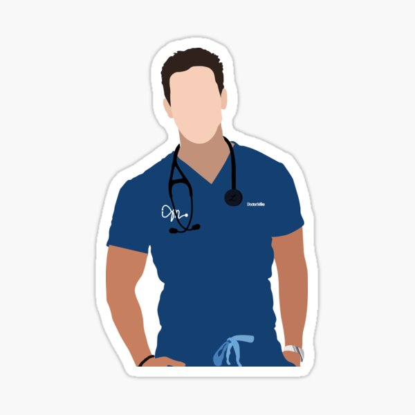 "Dr Mike in his scrubs" Sticker for Sale by VidhiVora | Redbubble