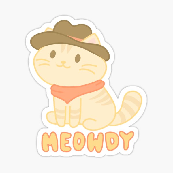 "Meowdy Cat" Sticker by evannus | Redbubble