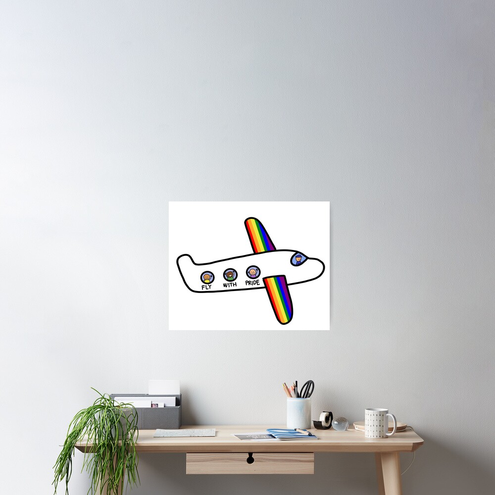"Gay Rainbow LGBTQ Airplane Travel" Poster by Nalidsa | Redbubble