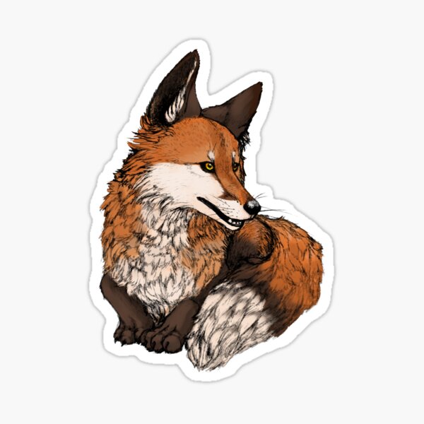 "Fox" Sticker for Sale by Crotalus-arts | Redbubble