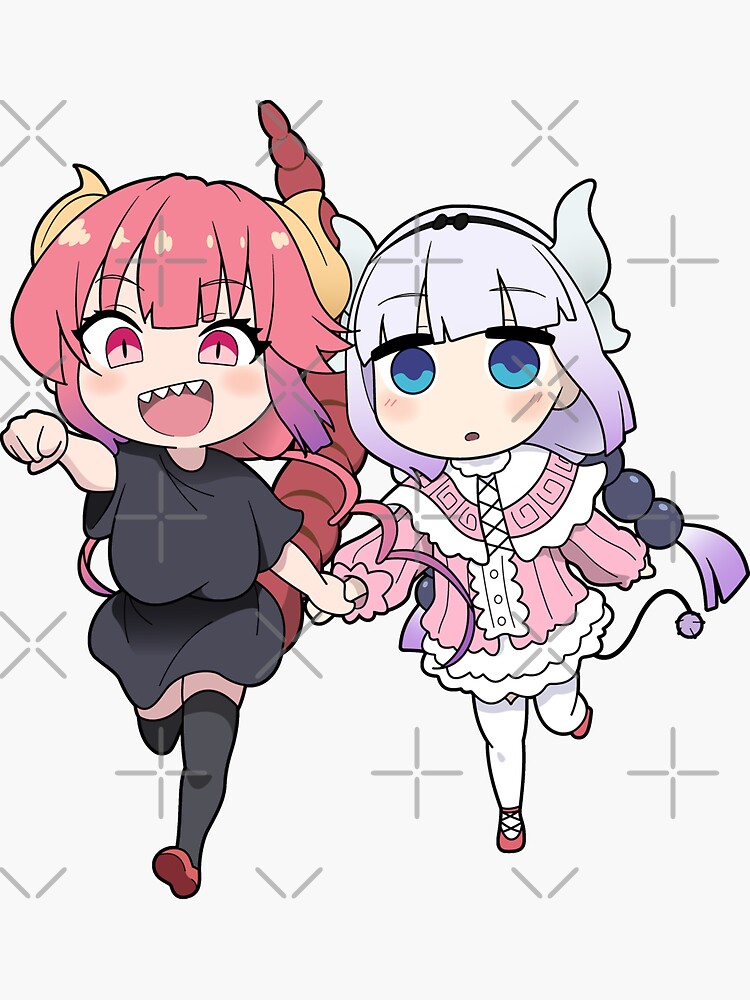 "Dragon Maid Ilulu and Kanna Chibi" Sticker for Sale by ChibiCheems ...