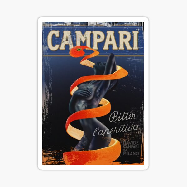 "Campari Vintage Orange Peel Distressed" Sticker for Sale by ...
