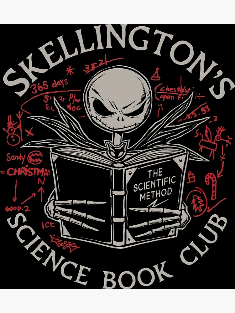 "Nightmare Before Christmas Skellington's Science Book Club" Poster for ...