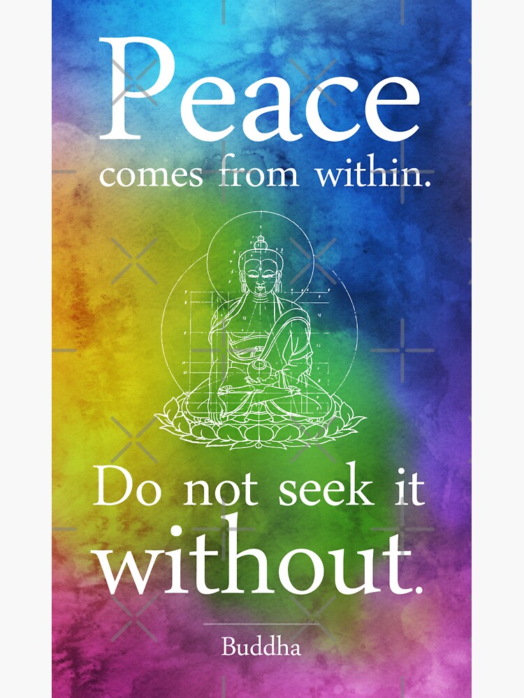 "Peace comes from within - Spiritual inspiring Quotes" Sticker for Sale ...