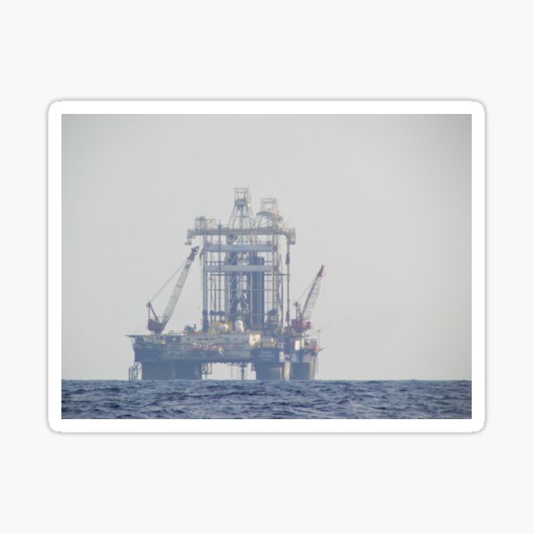"Oil Rig At Sea" Sticker for Sale by sailorsnook | Redbubble