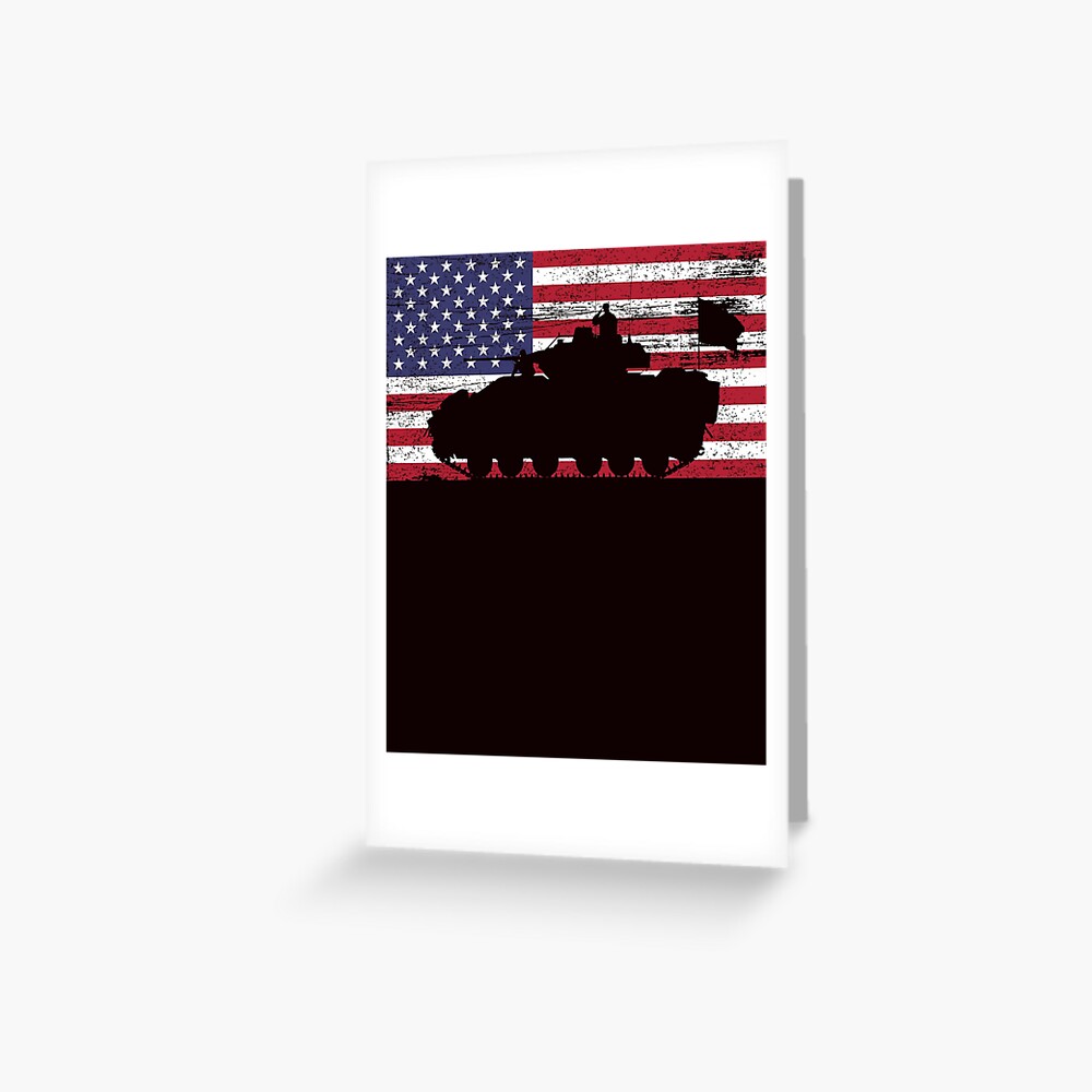 "M1 Abrams Tank Funny Patriotic American Tanker Flag" Greeting Card by ...