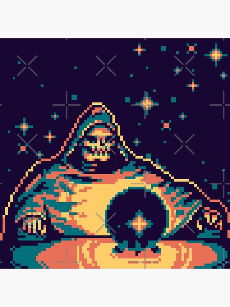 "Pondering My Orb Skeleton Pixel Art HD Meme" Photographic Print by ...