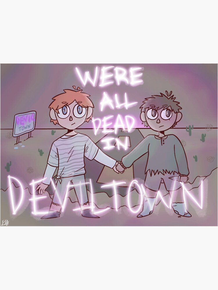 "Devil Town " Sticker for Sale by LifeWondering | Redbubble