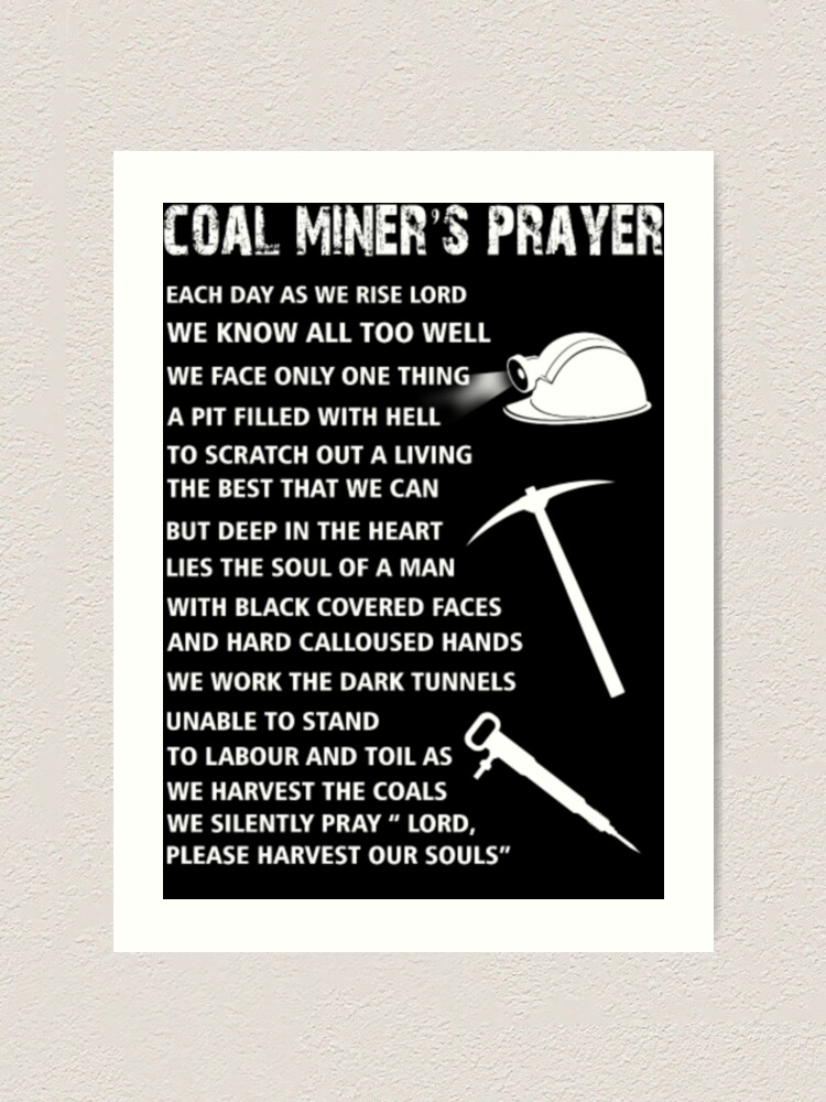 "Coal Miner's Prayer " Art Print for Sale by aryagiri | Redbubble