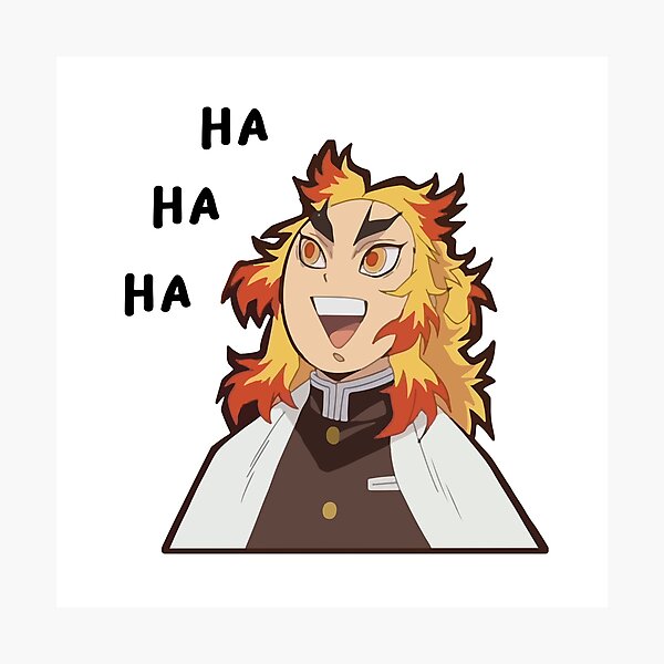 "Kyojuro Rengoku Funny "HA HA HA"" Photographic Print by Alicia-Lee ...