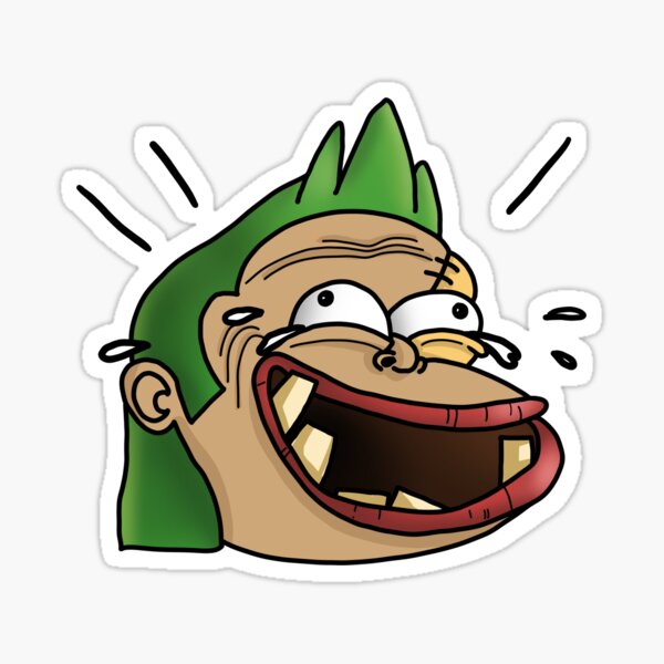 "Laughing Pudge Monkas" Sticker by chanong | Redbubble