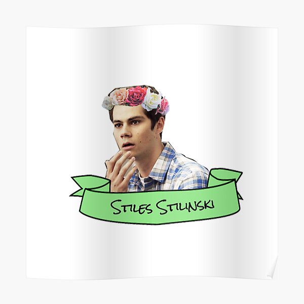 "stiles stilinski flower crown sticker" Poster by lunalovebad | Redbubble