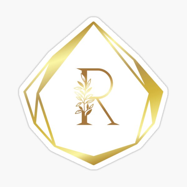 " Gold Monogram Letter R | English Alphabet Series " Sticker for Sale ...