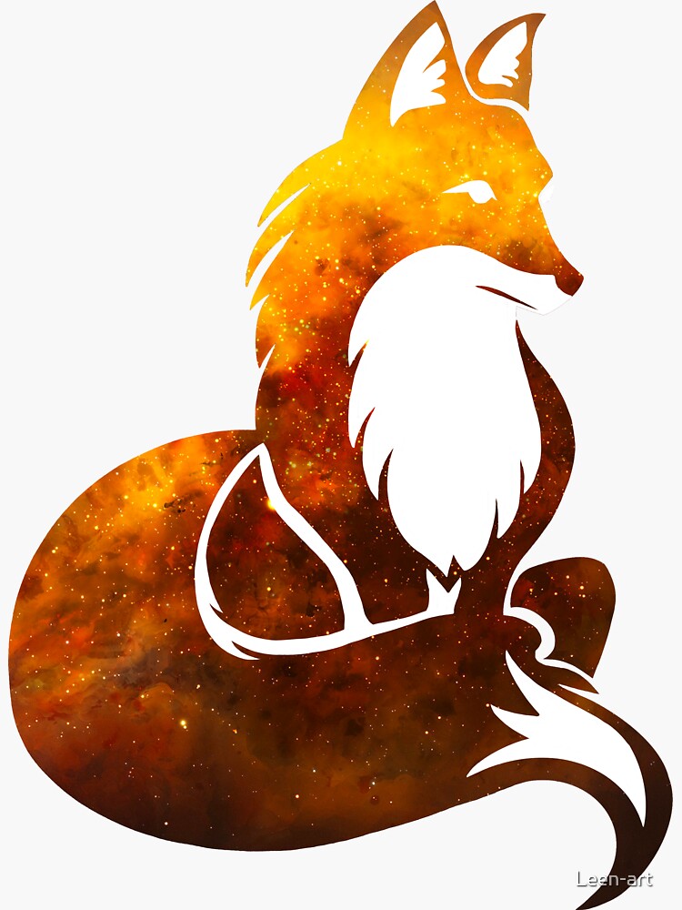 "Galaxy Fox" Sticker by Leen-art | Redbubble