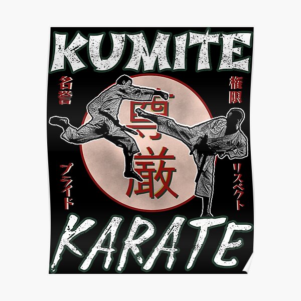 "Karate Kumite Sparring Illustration - Karateka Icon." Poster for Sale ...