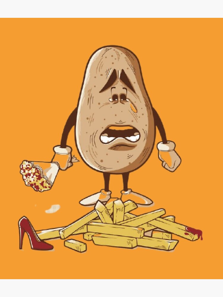 " Humor Funny Potato Crying Over French Fry Wife Girl" Poster for Sale ...