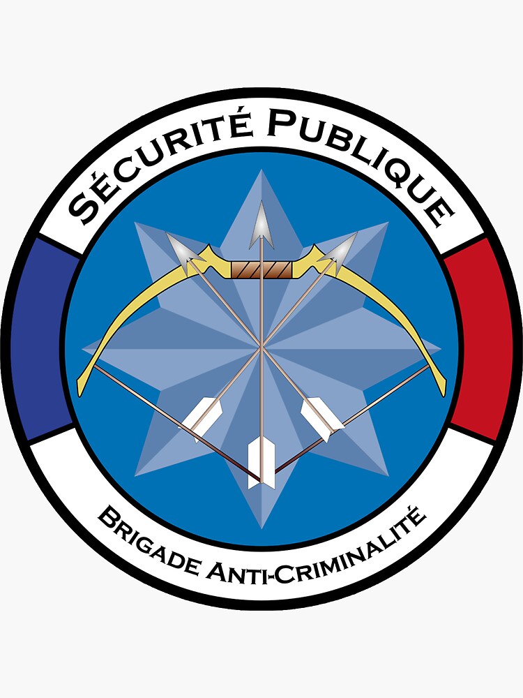 "BAC BRIGADE ANTI CRIME PUBLIC SECURITY" Sticker by Aspretto | Redbubble