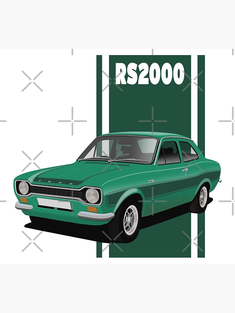 "Ford Escort Mk1 RS2000 Modena Green Art Illustration" Art Print by ...