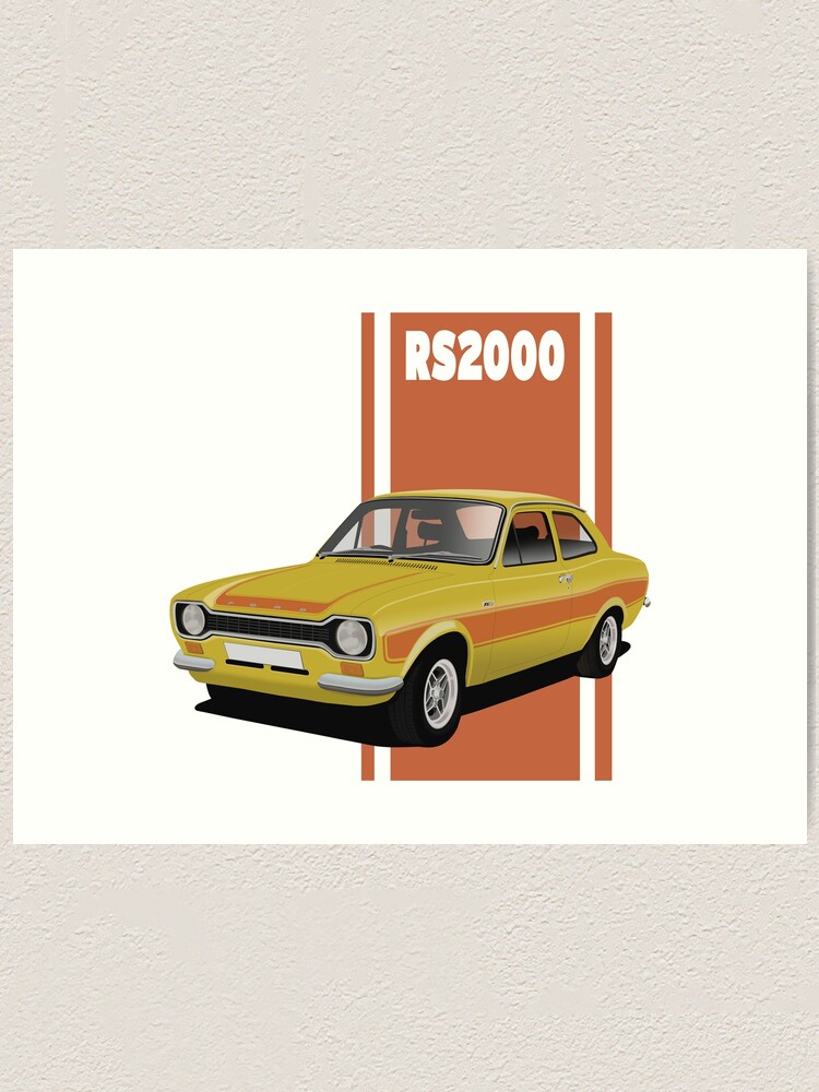 "Ford Escort Mk1 RS2000 Daytona Yellow Art Illustration" Art Print for ...