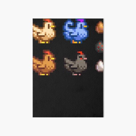 "Stardew Valley Chicken Pixel Art Set Sticker" Art Board Print for Sale ...