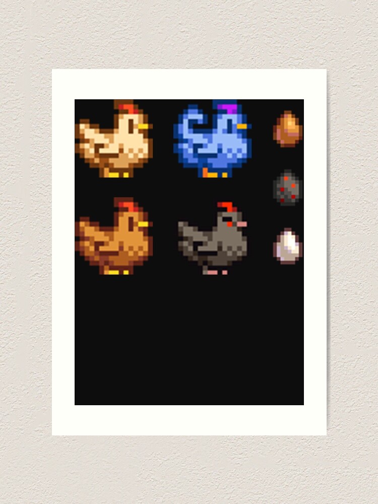 "Stardew Valley Chicken Pixel Art Set Sticker" Art Print by ...