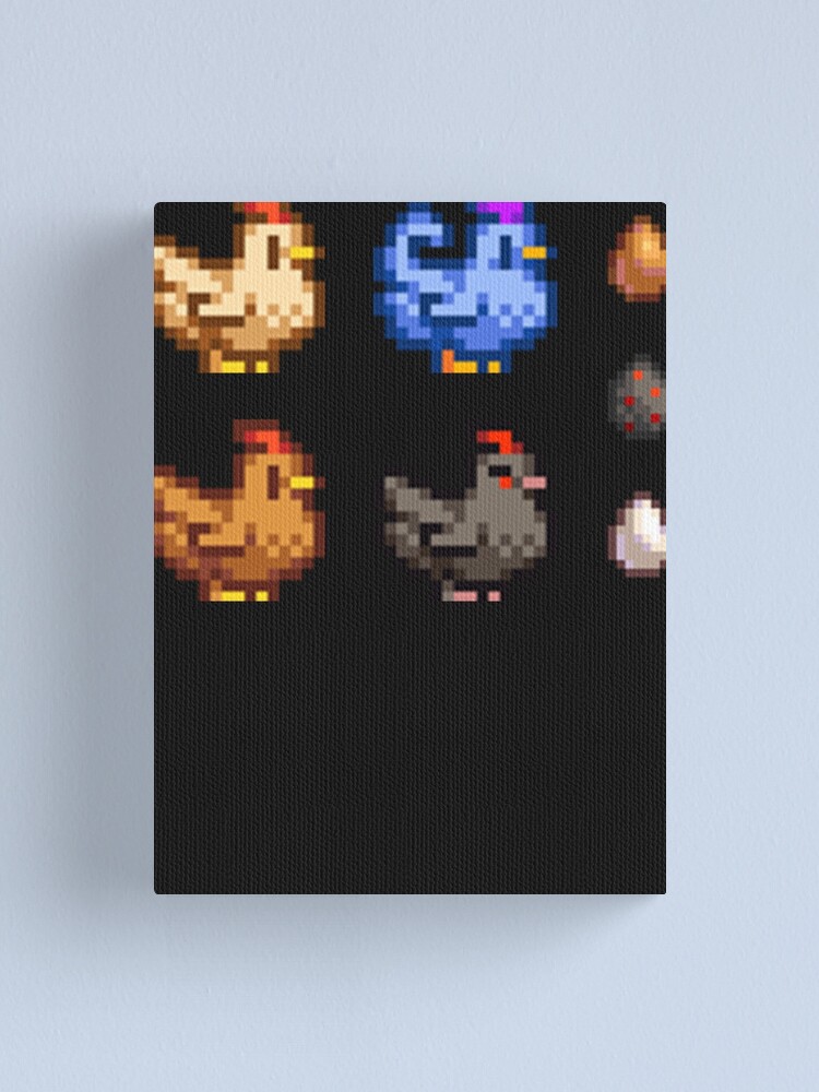 "Stardew Valley Chicken Pixel Art Set Sticker" Canvas Print by ...