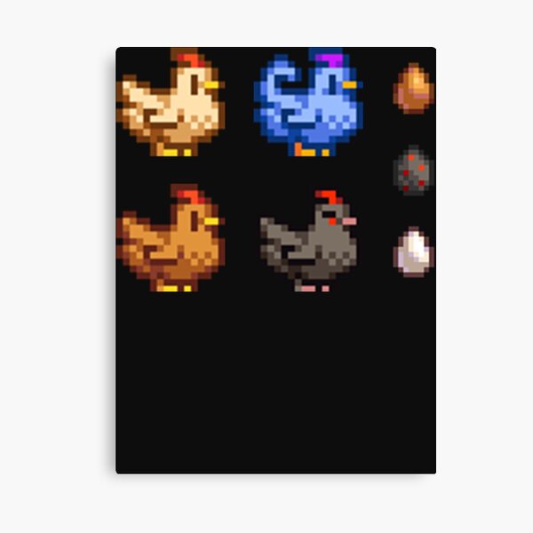 "Stardew Valley Chicken Pixel Art Set Sticker" Canvas Print by ...