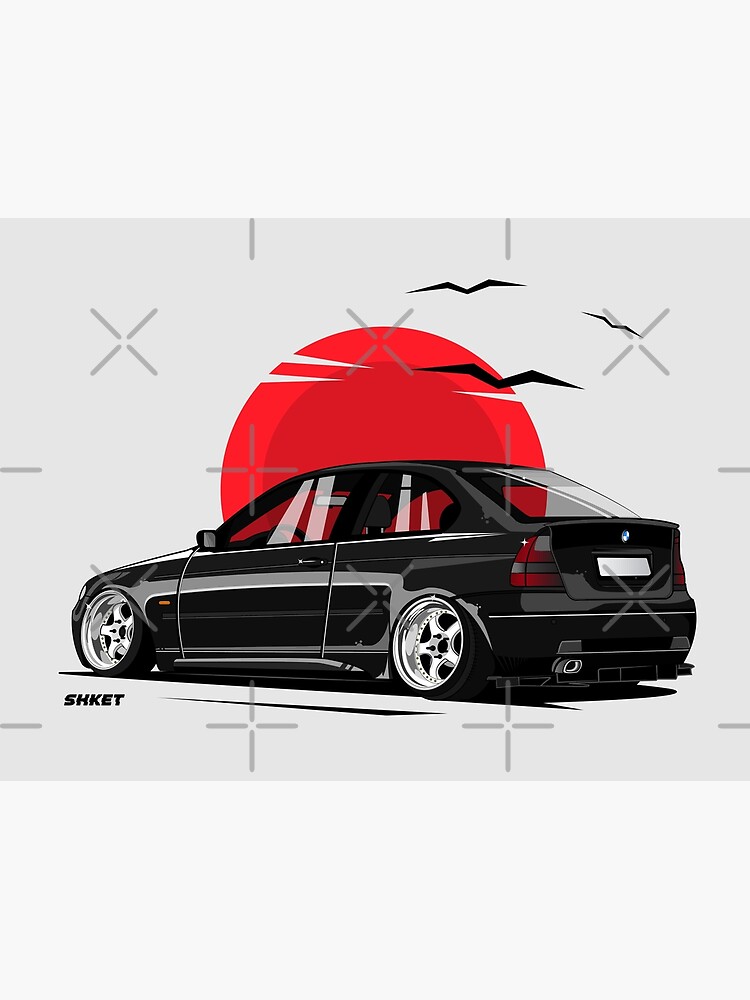 "Stanced e46 Compact" Art Print for Sale by shketdesign | Redbubble