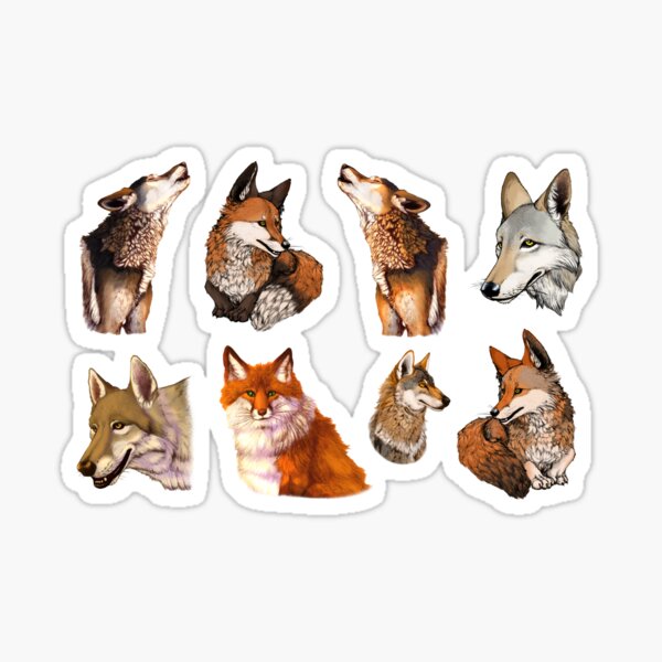 "Canids Collection" Sticker for Sale by Crotalus-arts | Redbubble