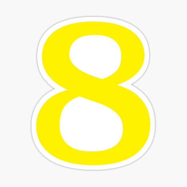 "Yellow 8 Simply the number eight on shirts and stuff." Sticker by ...