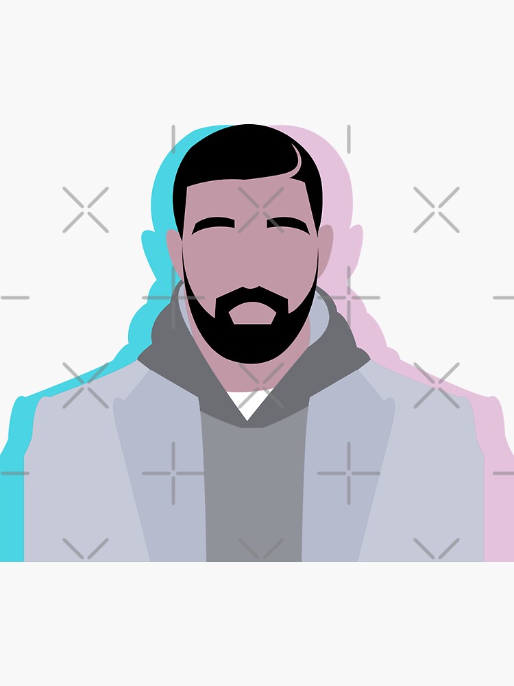 "Minimalist Drake" Sticker by EasternGraphics | Redbubble